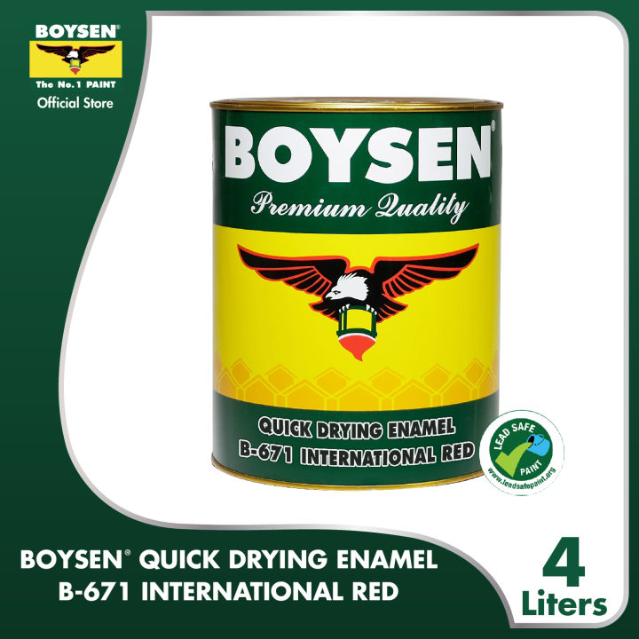 BOYSEN Quick Drying Enamel International Red B671-4L | Lazada PH