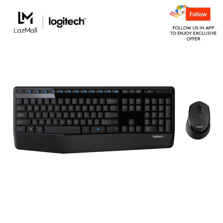 Logitech MK345 Wireless Keyboard and Mouse Combo, Full-Sized Keyboard ...