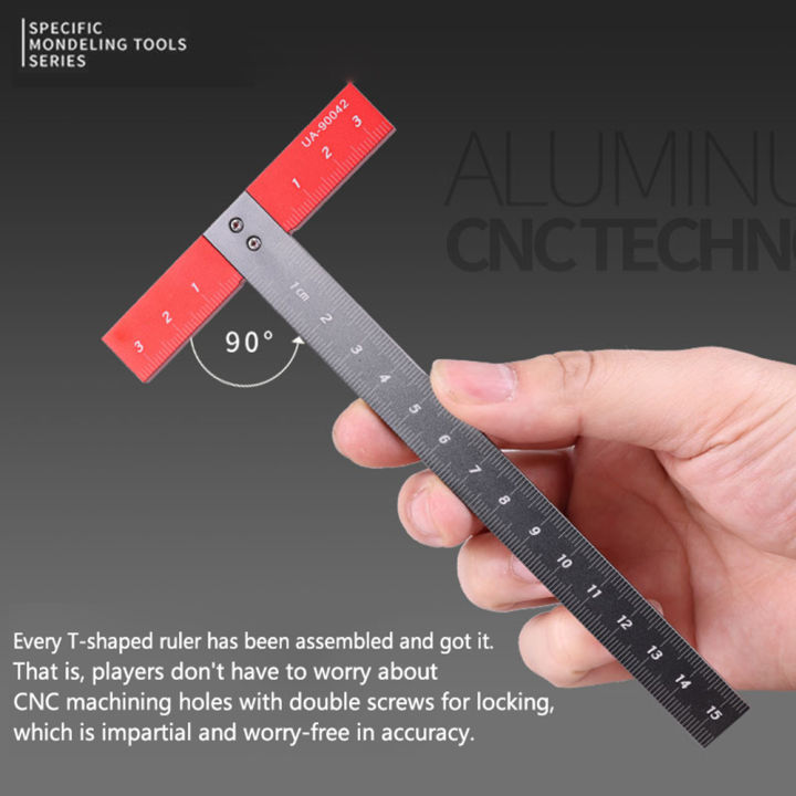 T Square Ruler Aluminum Alloy Woodworking Right Angle Ruler T-Ruler CNC ...