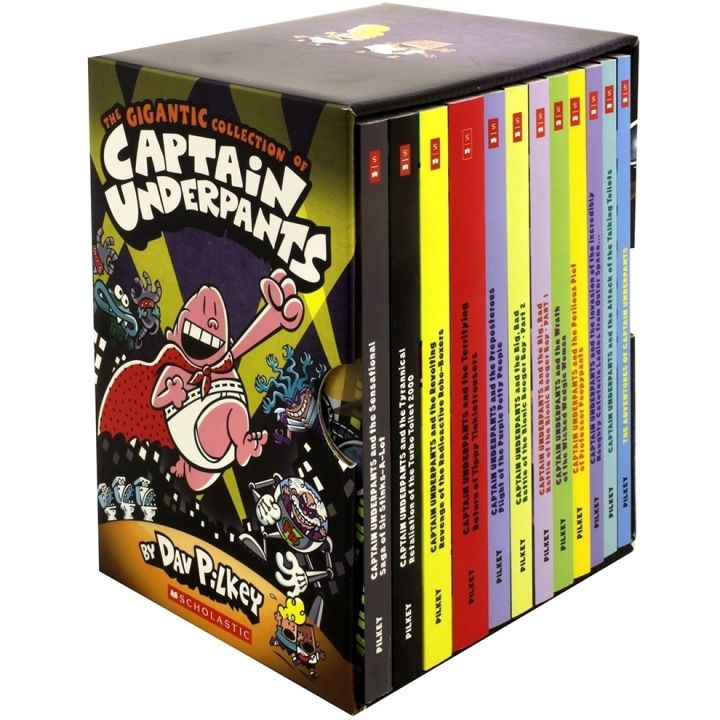 12 Books/set The Gigantic Collection of Captain Underpants By Dav ...