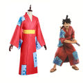 Anime Luffy Adult Kimono Robes Cosplay Costume Mens Kimono Wano Country ...