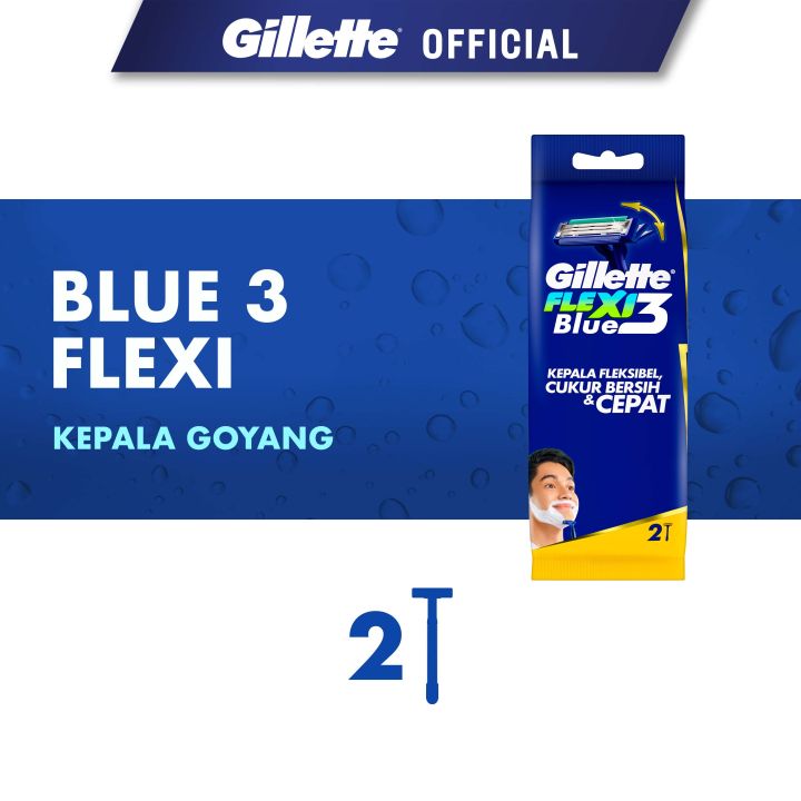 Gillette Blue 3 Flexi Razor isi 2 pcs | Lazada Indonesia