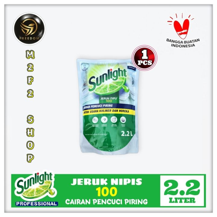 Sunlight Liquid Professional | Sabun Cair Cuci Piring Jeruk Nipis 100 Pouch - 2200 ml | 2,2 L ...
