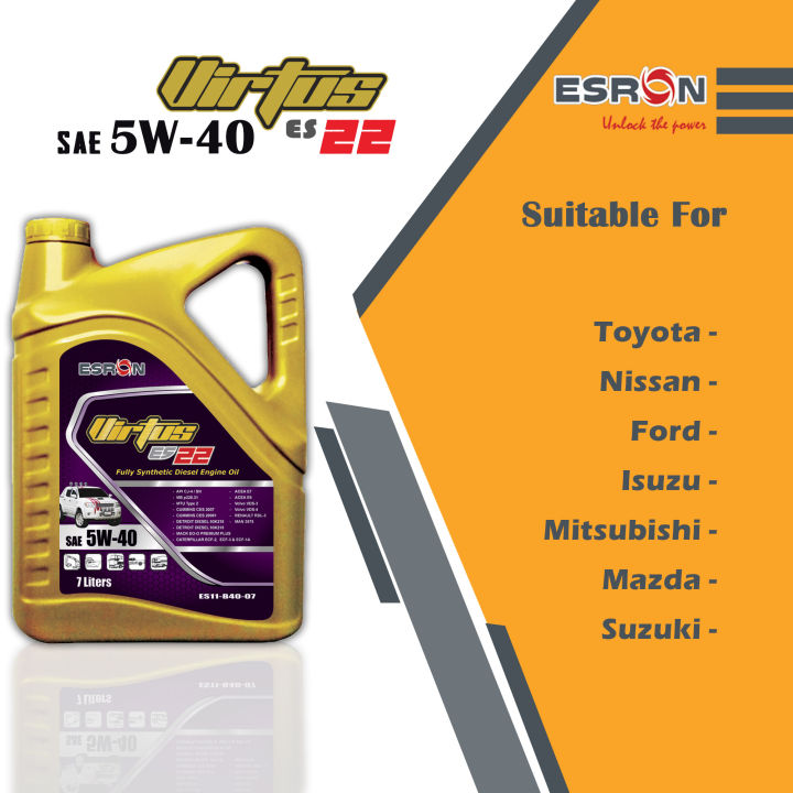 Minyak Hitam 7L Diesel 5W-40 API CJ-4/SN Fully Synthetic Lubricant ...