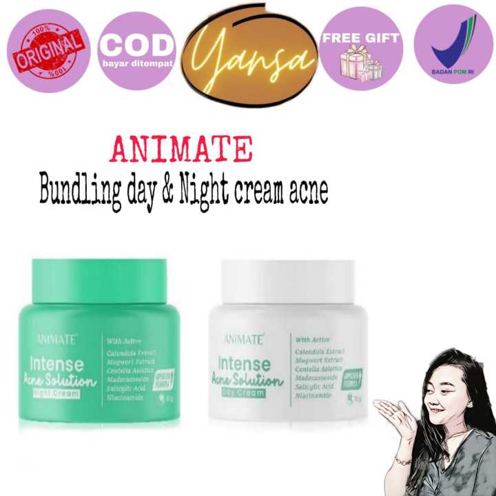 Bundling Animate Intense Acne Solution Day Cream & Night Cream | Lazada ...