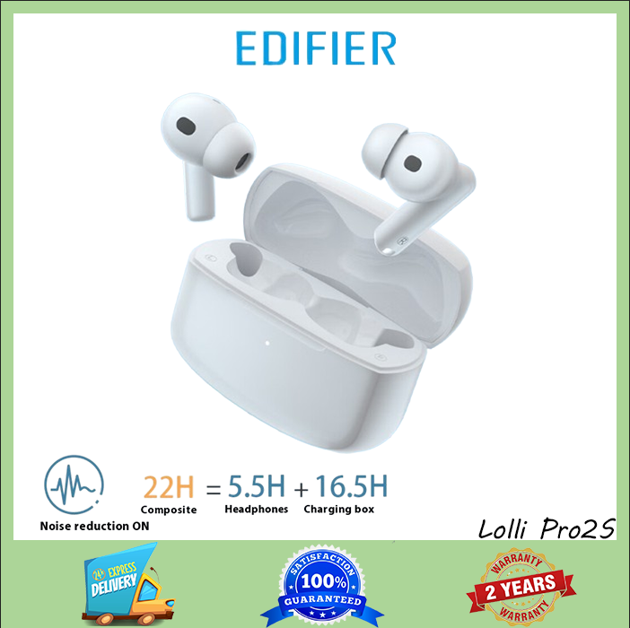 EDIFIER Lolli True Wireless Pro2S หูฟังบลูทูธลดเสียงรบกวนแบบแอกทีฟสวมใส่สบายชุดเล่นเกมป้ายทองคำ ...