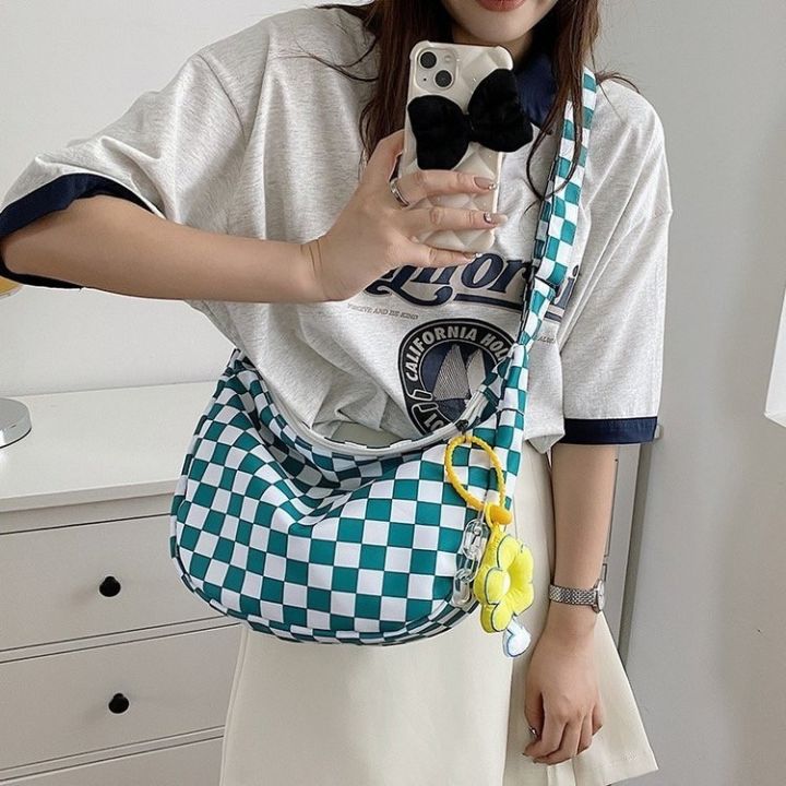 Fuku Studio - Checkered Nilon Korean Sling Bag / Tas Selempang Catur ...