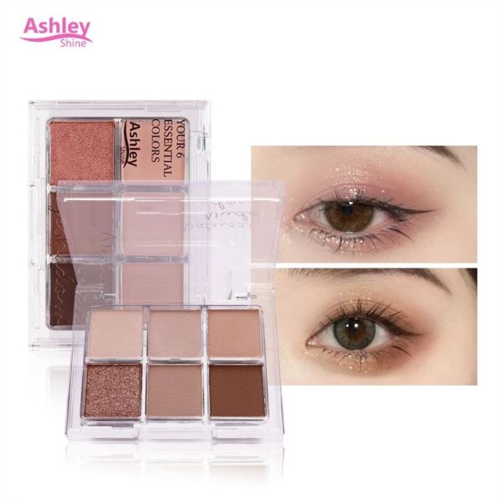 Ashley Shine 6 Colors Eyeshadow Palette High Pigmented Smooth Matte ...