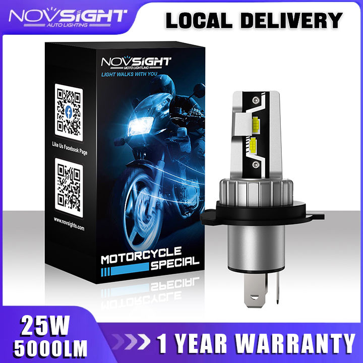 Novsight 1PC 25W 5000LM Motorcycle Lamp LED Car Headlight N57 H4 White ...