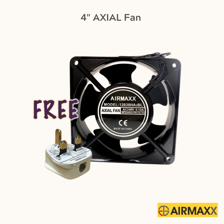 AIRMAX 4 inch 240Vac Axial Fan / Cooling Fan ( 120mm x 120mm x 38mm) | Lazada