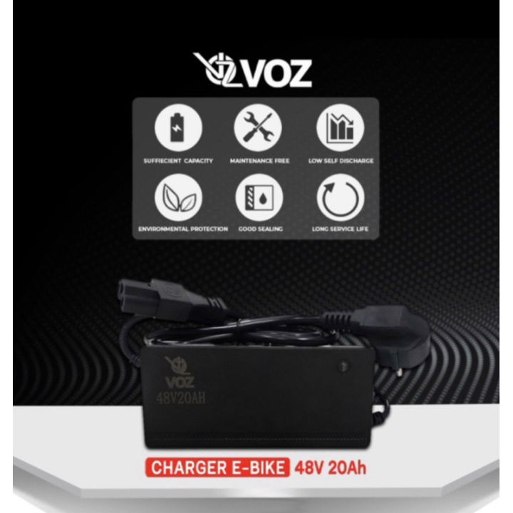 Voz Charger Ebike Aki Baterai Alat Cas Battery Sepeda Listrik 48v 20Ah ...