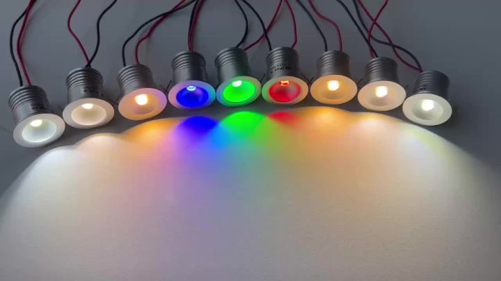 fRGB 1W IP65 12V 24V 15mm 25mm Spotlight Lamp LED Mini Indoor Dimmable ...