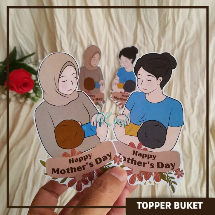 Topper Buket Hari Ibu / Mother's Day Karakter Gambar Animasi Kartun ...