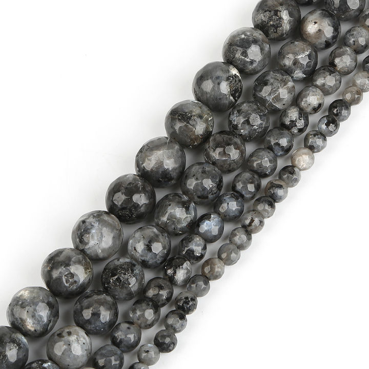 Mặt Hạt Đá Tự Nhiên 4/6/8/10 Mét Đen Flash Stone Beads Đối Với Làm Đồ ...