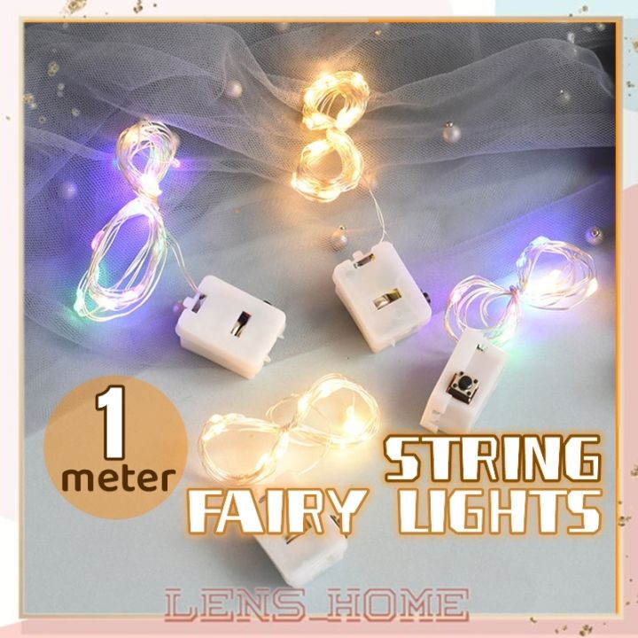 (1 METER) 3 Modes Mini LED Fairy String Lights 1 M Copper Wire Starry ...