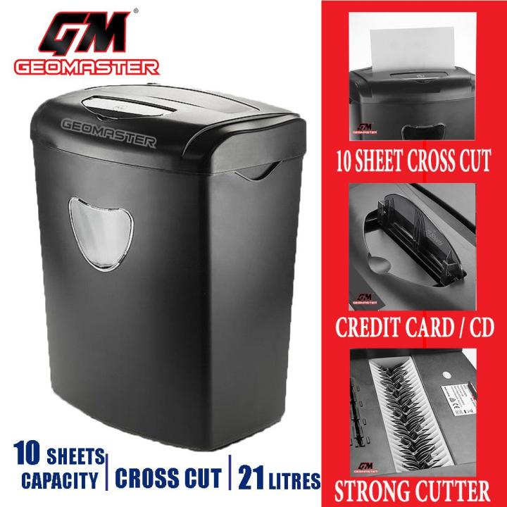 GEOMASTER CROSS CUT DIAMOND PAPER SHREDDER + STRONG CUTTER | Lazada