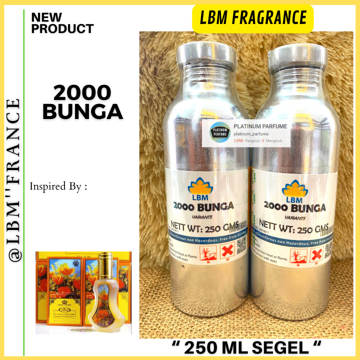 PARFUM MURNI 2000 BUNGA KEMASAN 250 ML SEGEL ALUMUNIUM LBM FRGARANCE - PERFUME - BIANG PARFUM ...