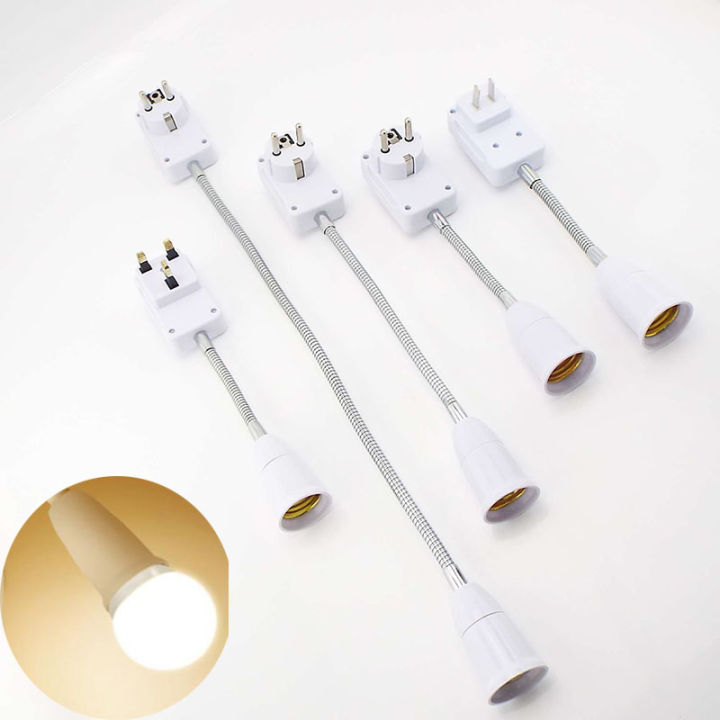 EU/UK Plug Flexible Extend E27 Light Lamp base power socket Bulb ...