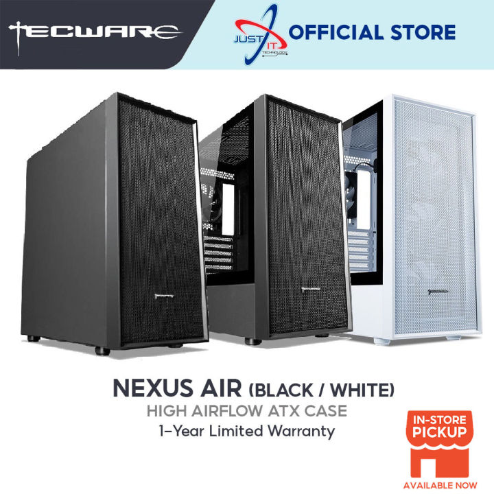 ☜TECWARE NEXUS AIR TG STEEL ATX Gaming Case (Black White) | Lazada