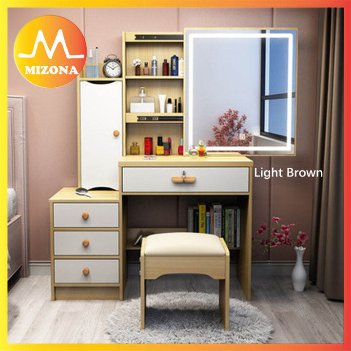 Mizona Multifunctional Bedroom Modern Dressing Table With Touch Sensor ...