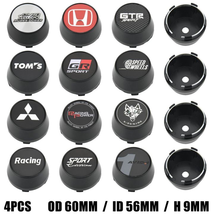 JDM Car Racing 60mm Wheel hub Cap AVID MUGEN GTR RACING GR SPORT Wheel ...