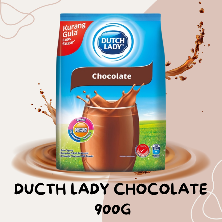 Dutch Lady Less Sugar Chocolate Flavored Milk Powder -900g | Lazada