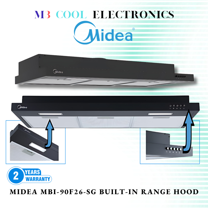 MIDEA MBI-90F26-SG BUILT-IN COOKER HOOD + 2 YEARS WARRANTY | Lazada ...