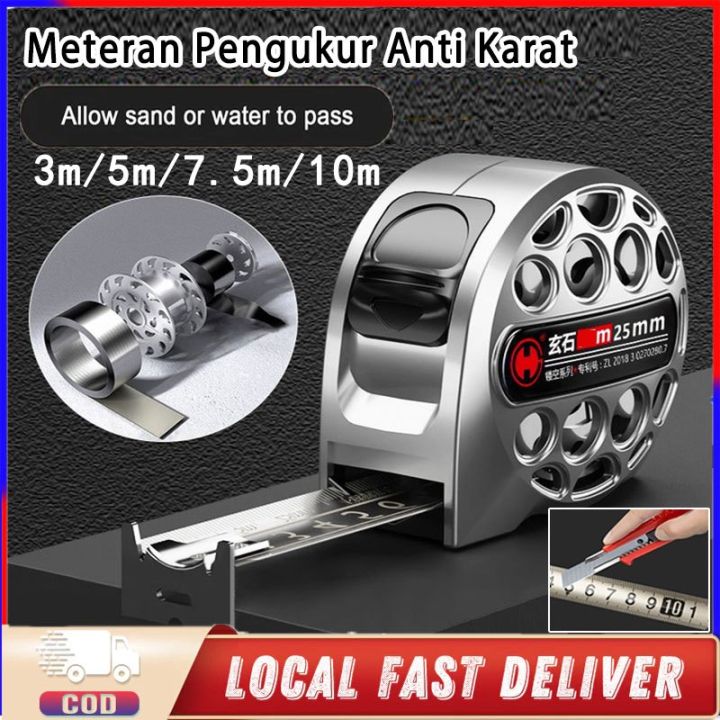 Meteran anti karat 7.5m Alat Ukur Meteran Roll ABS 3m/5m/7.5m Panjang ...