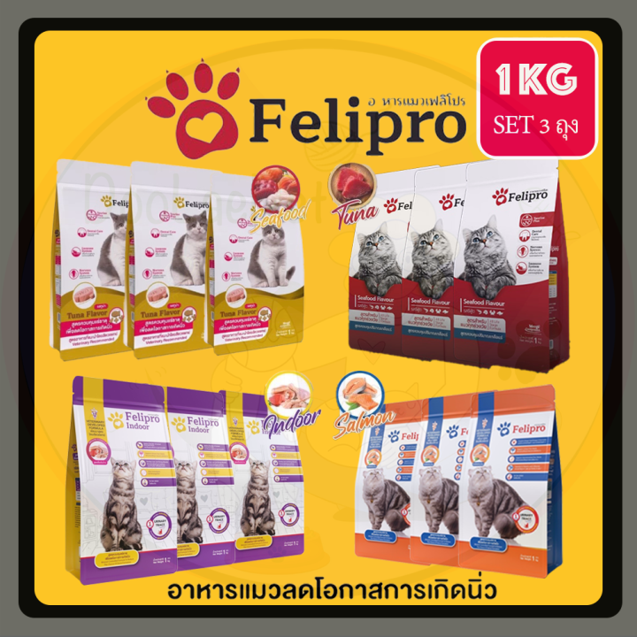 Felipro 1kgx3 อาหารแมวเกรดพรีเมี่ยม ป้องกันโรคนิ่ว โรคไต | Lazada.co.th