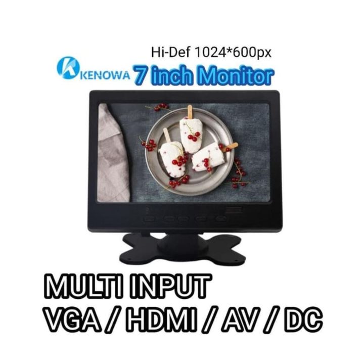 MONITOR MINI 7 INCH (VGA-HDMI-AV-DC) - HD Resolution - KENOWA K07 ...