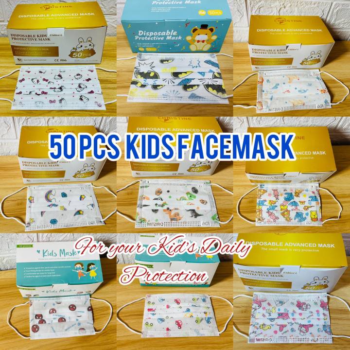 50 PCS 3-PLY KIDS FACE MASKS / 10 PCS 3D FACE MASK | Lazada PH