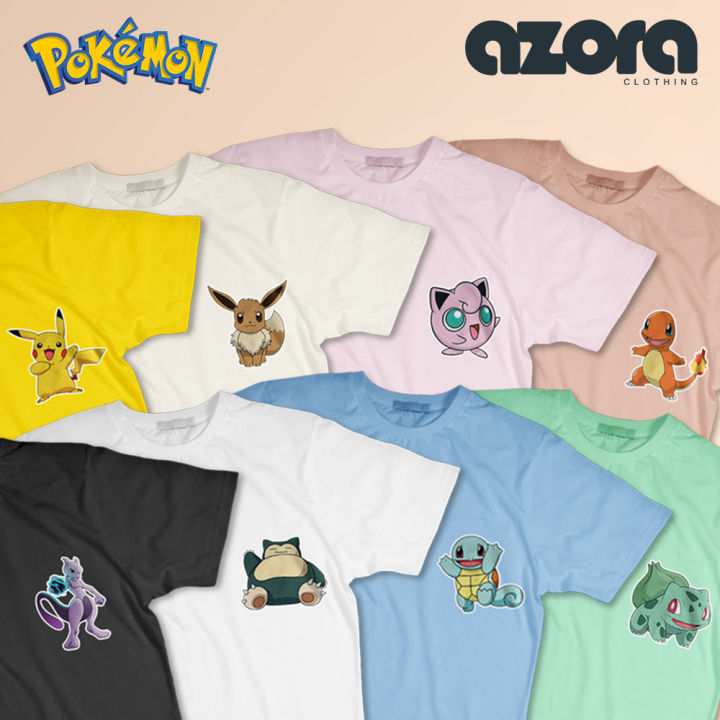 AZORA Pokemon Graphic Logo Character Tees T-Shirt for Men and Women ...