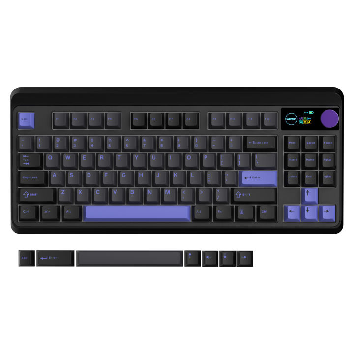 Womier M87 Pro Retro Black Purple 75% Gaming Keyboard with OLED Display ...