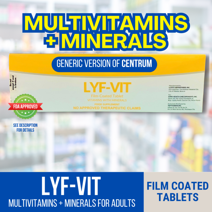 (Centrum Generic) Lyf Vit Multivitamins and Minerals Film Coated ...