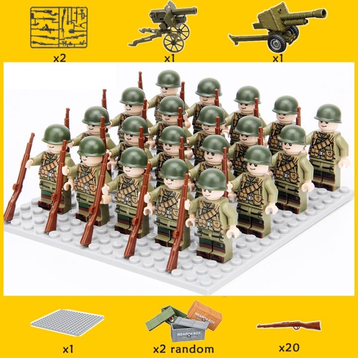 Boy Toys Military WW2 Army Minifigures DIY American Soldier Figures ...