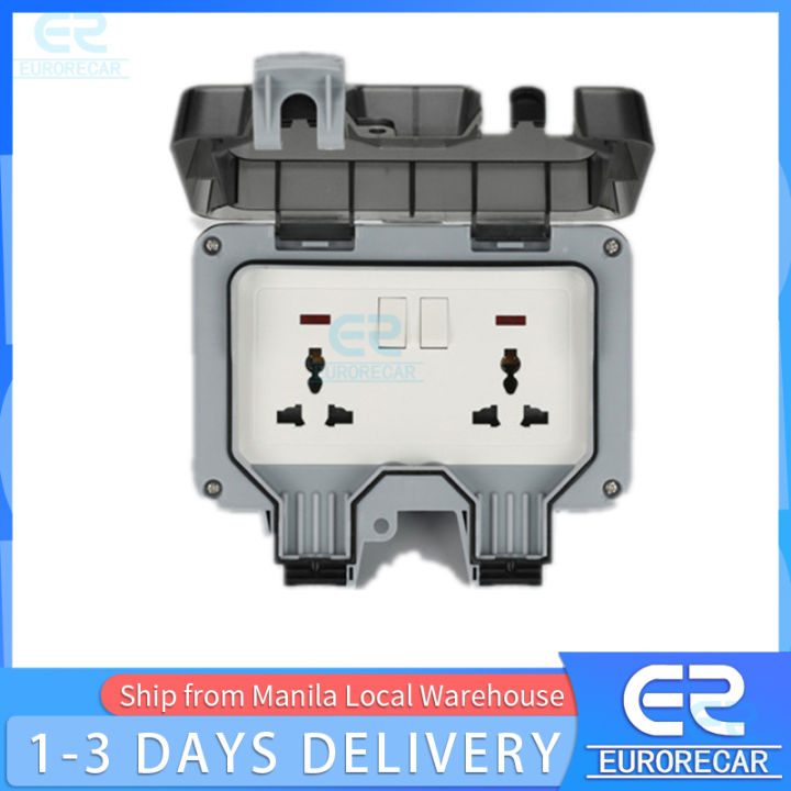 IP66 waterproof socket weatherproof switch light Outdoor Wall Power ...