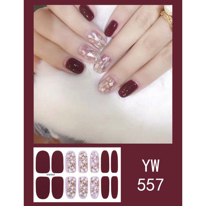 Stiker kuku Nail art Waterproof sticker Part 4 stiker (14 pcs) sticker ...
