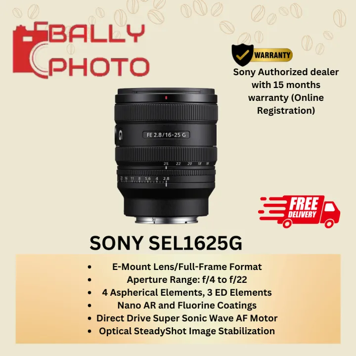 Sony FE 16-25mm f/2.8 G COMPACT WIDE-ANGLE ZOOM LENS I SEL1625G ...