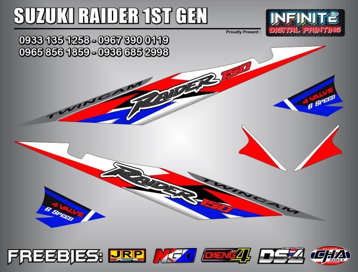 Suzuki Raider 150 1st Gen Decal (Stock Design) 8 colours | Lazada PH