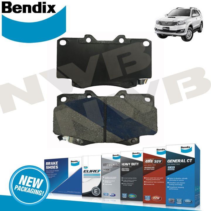 Bendix Brake Pads Front Set 4WD for Toyota Fortuner 2005-2012 (DB1739 ...