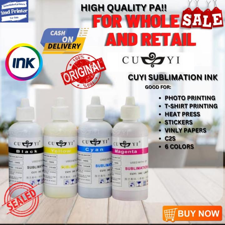 Cuyi Sublimation Ink 100ml each - CMYK - Cyan, Magenta, Yellow, Black ...
