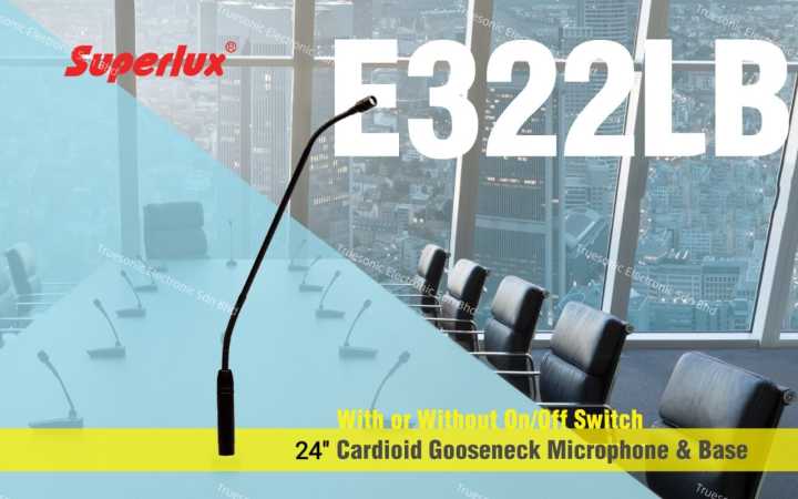 Superlux E322LB 24" Double bend gooseneck microphone for conference ...