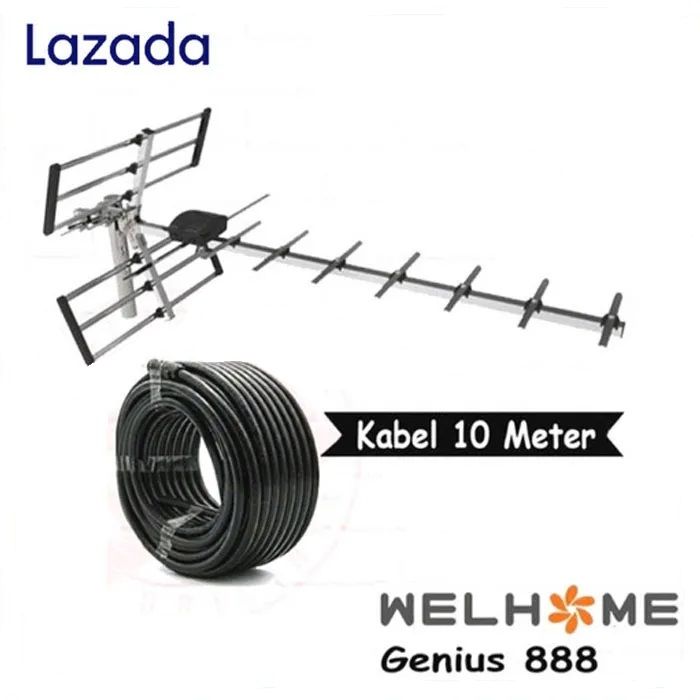 JUAL Antena Digital Outdoor Welhome Genius 888AD BIKIN TV JADI LEBIH ...