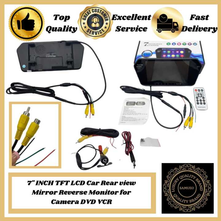 7 Inch TFT LCD Car Rear View Mirror Reverse Monitor Camera DVD VCR | Lazada