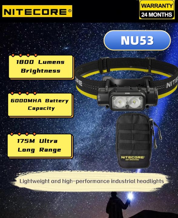 NITECORE NU53 USB-C Rechargeable Headlamp 16W Fast Charge Running ...