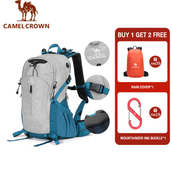 CAMEL CROWN กระเป๋าเป้สะพายหลัง กันน้ํา จุของได้เยอะ 40 ลิตร สําหรับผู้ชาย และผู้หญิง เหมาะกับ ...