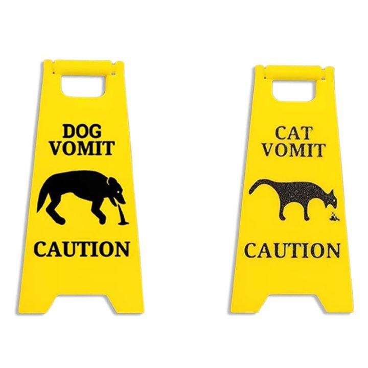 V0Dog Vomit Sign 4 Inch Vomit Wet Floor Sign Vomit Warning Sign ...