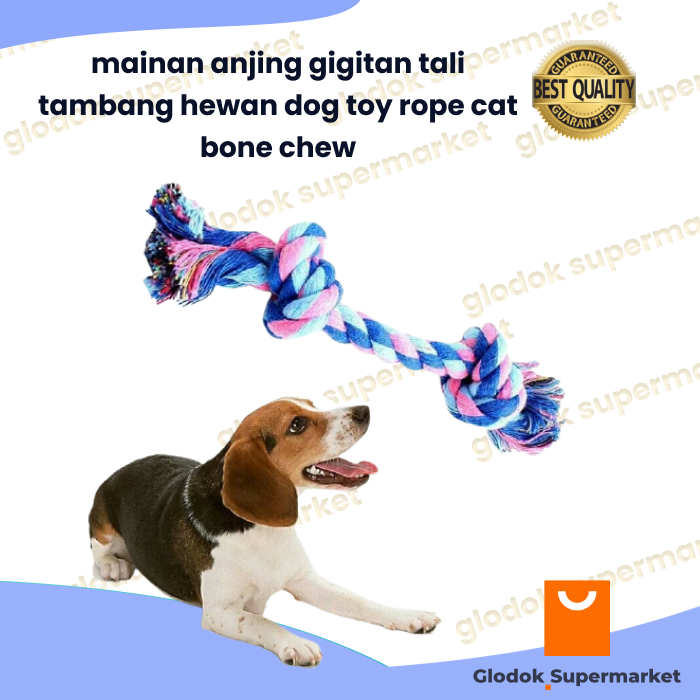 mainan anjing gigitan tali tambang hewan dog toy rope cat bone chew ...