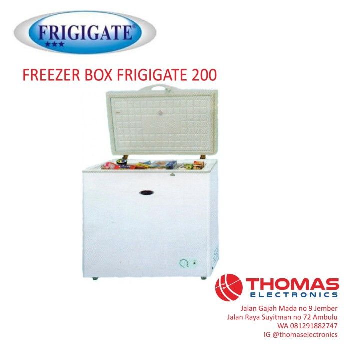 FRIGIGATE F 200 CHEST FREEZER BOX 200 L LEMARI PEMBEKU 200 LITER F200 ...