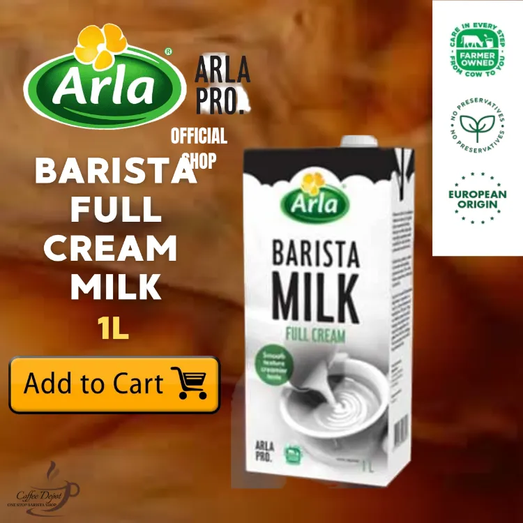 Arla Pro Barista Milk Full Cream 1L & Arla Full Cream Goodness Milk 1L ...